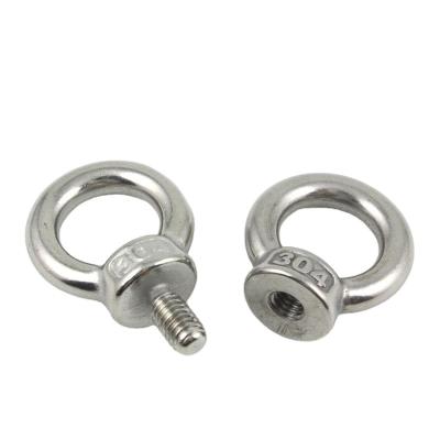 中国 Din582 m6-m30 stainless steel polished ring oval thread eye nut ss flat head eye bolt swivel eye bolt 販売のため