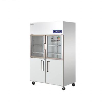 China Dubbel van de de Vertoningsdiepvriezer van de Glasdeur Roestvrij staal 4 Commerciële Deur Te koop