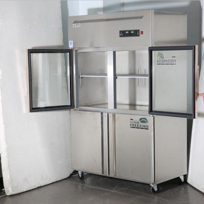 Cina Doppio armadietto di esposizione di vetro del congelatore di acciaio inossidabile delle porte in vendita