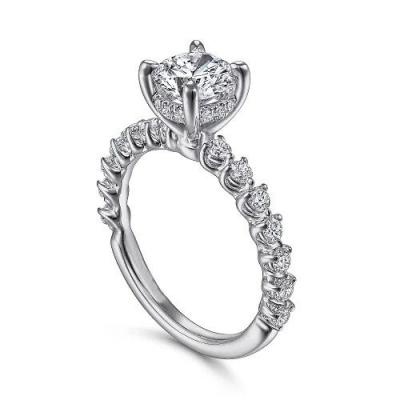 Chine 18K 14K 10K or réel personnalisé Chine usine 1 carat 2 carats DEF VVS VS Lab créé diamant bague de fiançailles à vendre