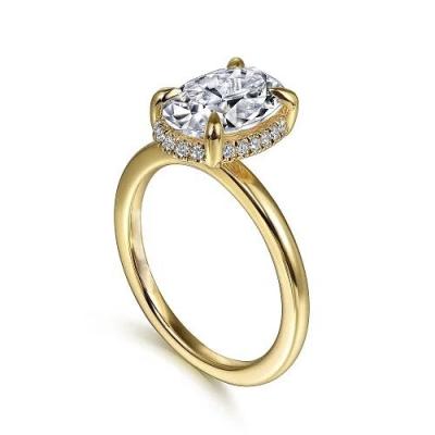 Chine 18K 14K 10K or massif bijoux personnalisés 3 carats Déf Vvs clarté Cvd coupe ovale Laboratoire cultivé diamant Halo bagues à vendre à vendre