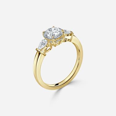 Chine 18K 14K 10K 9K Platine Laboratoire créé 3 pierre diamant anneau certifié IGI à vendre