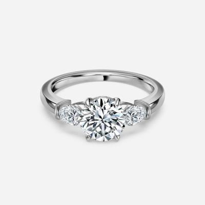 Chine 18K 14K 10K 9K Platine Laboratoire créé 3 pierre diamant anneau certifié IGI à vendre