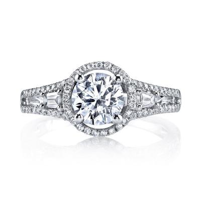 Chine 18K 14K 10K 9K Platine Halo Laboratoire créé diamant bague de fiançailles 1 à 3 carats à vendre