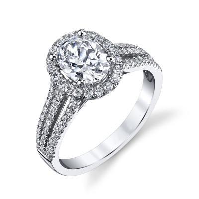 Chine L'anneau de mariage en diamant de style classique de laboratoire VVS Clarité HPHT Ovale en platine à vendre