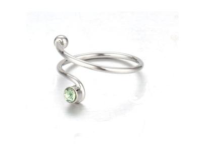 Cina Anelli verdi della bigiotteria dell'argento del diamante per la conservazione a spirale di modo delle donne in vendita