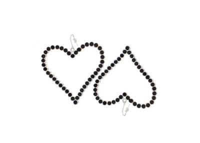 Cina Annata degli orecchini della bigiotteria a forma di cuore del diamante nero personale in vendita