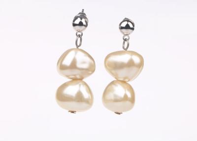 Cina orecchini barrocco gioielli del perno della perla di 12mm doppi, argento di nozze ed orecchini della perla in vendita