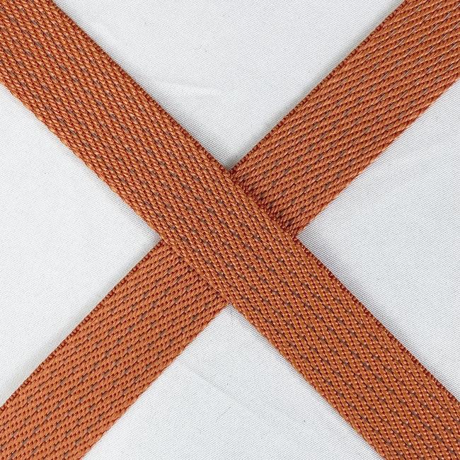 Reflective webbing product sample showing high visibility properties