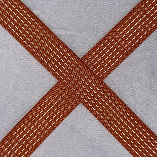 Close-up view of reflective polyester fiber webbing texture