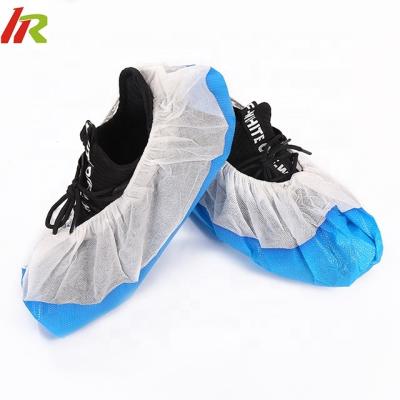 China 1000pcs One Carton Non Sterile Personal protection CPE+PP Shoe Cover Abrasion Resistant Waterproof Rainproof Shoe Cover for sale