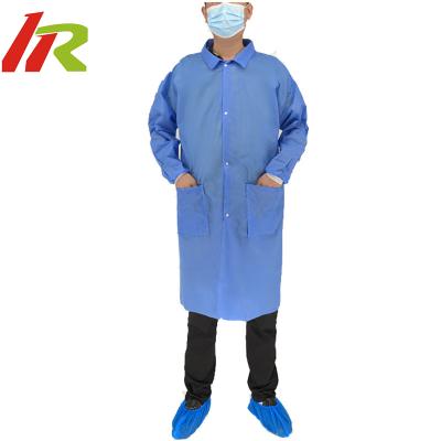 China Visitor Coat Polypropylene Nonwoven Disposable Lab Coats for sale