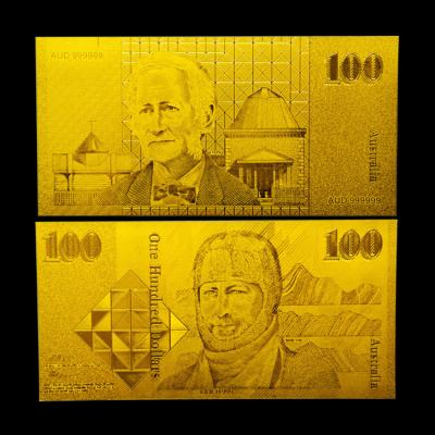 Chine Vieux billet de banque de feuille d'or de l'Australie 100 pour le cadeau d'affaires, monnaie étrangère d'or à vendre