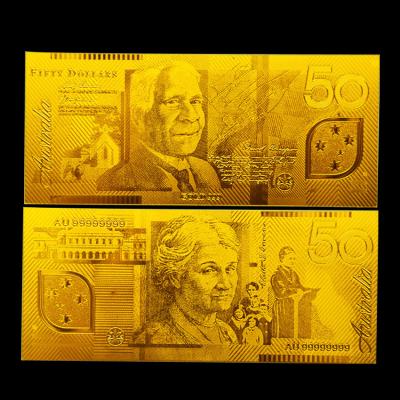 Chine 24 billets de banque Bill de feuille d'or d'AUD 50 d'or de carat nouveaux pour la décoration de Noël à vendre