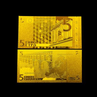 Chine EURO or européen 999 de billet de banque de la feuille d'or 5 plaqué avec exquis conçu à vendre