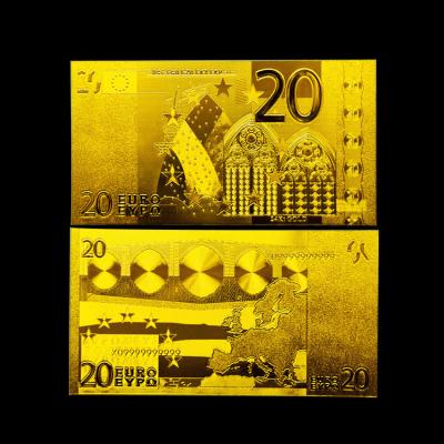 Chine Nouveau billet de banque de feuille d'or d'EURO de l'Européen 20 plaqué avec la feuille d'or 99,9% 24K pure à vendre
