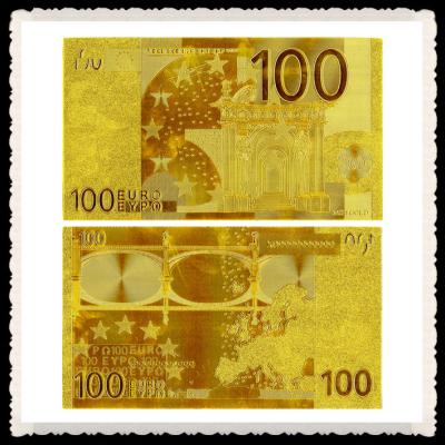 Cina L'EURO ORO europeo 999999 della banconota dell'oro PLACCATO ORO €100 ha placcato 24K in vendita