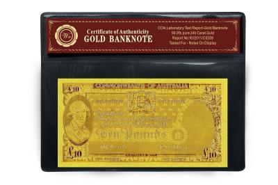 Cina Incida la banconota dell'oro 24k con una ricchezza di 10 terreni comunali DELL'AUSTRALIA in vendita