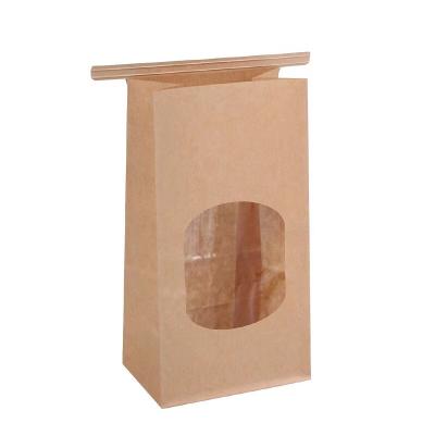 Cina Borsa di carta del regalo riciclata pane di sigillamento di T0.017mm H23.2cm con la finestra in vendita