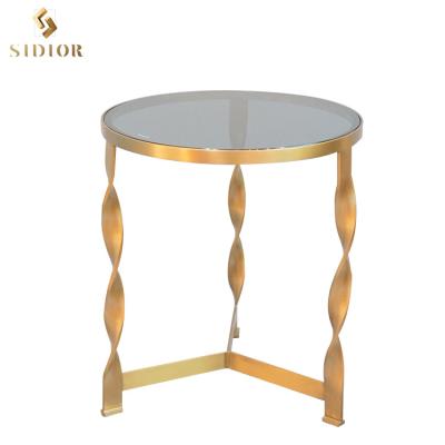 Cina Tabella di vetro temperata alta qualità del metallo di progettazione della Tabella di tè della mobilia del salone in vendita
