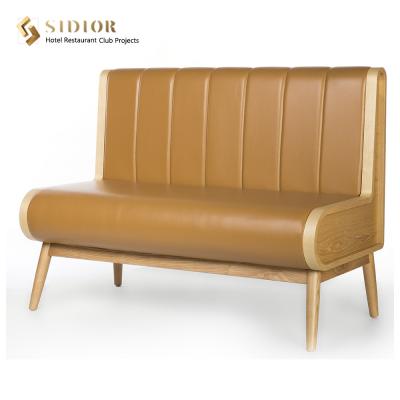 Cina Metà del secolo di legno solida delle cabine di cuoio moderne del ristorante che pranza il ODM del sofà in vendita