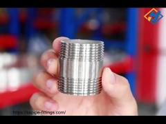 Stainless Steel Welded / Seamless Male Threaded Barrel Pipe Nipple Double Thread TBE Pipe Nipple