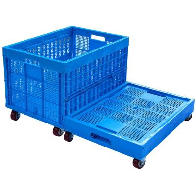 China Caixa de armazenamento de plástico dobrável grande 900*600*420 mm para deslocação e empilhamento à venda