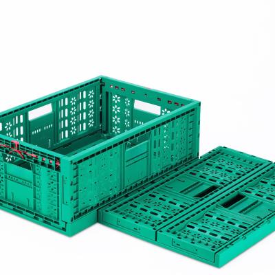 China Caixa de plástico dobrável empilhável de PP/PE para armazenamento de vegetais e frutas 600*400*225mm à venda