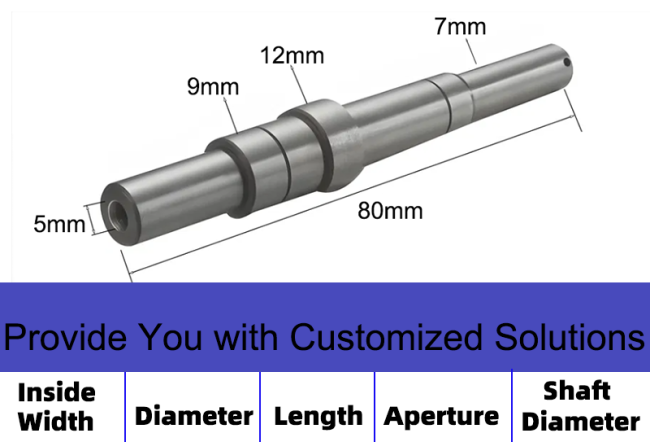 Custom machined shaft close-up