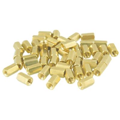 China Precision CNC Lathe Machined Plastic Parts Copper Brass Adapter Hex Nuts Milling Drilling for sale