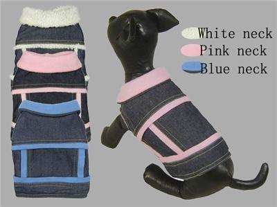 Cina XS, piccolo cane dell'inverno di S ricopre il rivestimento del denim del rivestimento della pelliccia del Faux per i piccoli cani in vendita