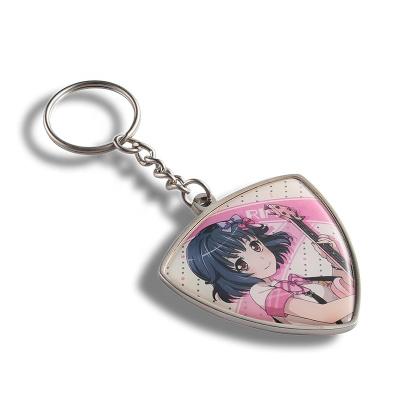Cina Keychain d'argento in lega di zinco su ordinazione dell'epossidico del triangolo del metallo per la promozione in vendita