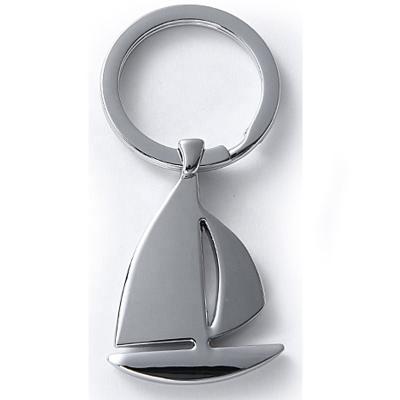 Cina Catene dell'orologio felici di chiave del metallo della barca a vela, anelli portachiavi in bianco d'argento in lega di zinco del metallo in vendita