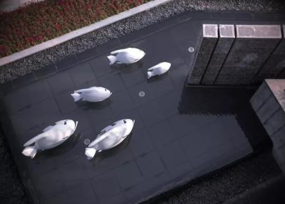 Cina Giardino domestico 60cm della scultura del pesce del metallo delle sculture della decorazione di acciaio inossidabile in vendita