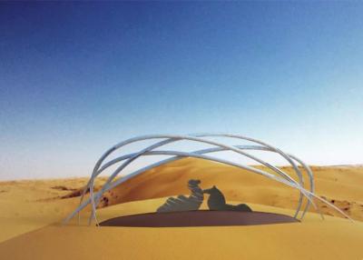 Cina Arte all'aperto decorativa di acciaio inossidabile della statua del cammello del metallo del deserto in vendita