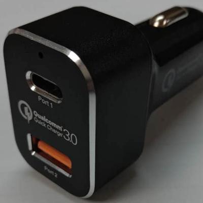 China (Qualcomm Certified) 36W Quick Charge 3.0 Dual USB Type-C Car Charger for sale