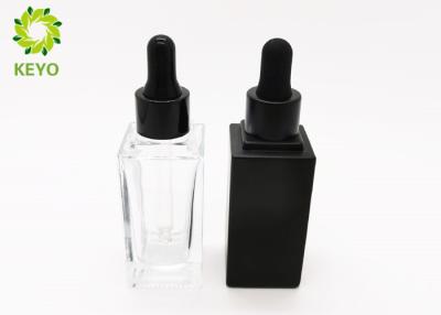 Cina Bottiglie del contagoccia dell'olio essenziale di vetro, contenitori quadrati del cosmetico di OZ di forma 1 in vendita