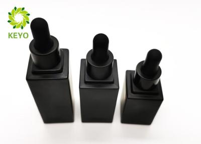 Cina Bottiglie cosmetiche vuote di vetro nere opache per petrolio essenziale/siero 20ml 30ml 50ml in vendita