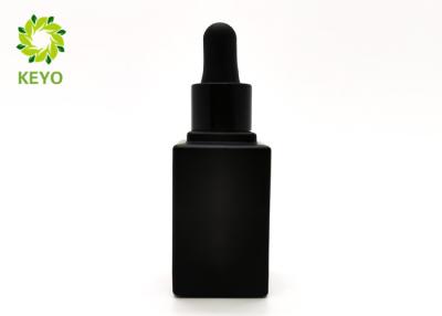Cina colore nero opaco delle bottiglie cosmetiche vuote di vetro 20ml con i contagocce di alluminio in vendita