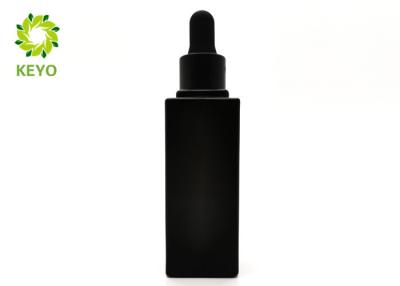 Cina Contenitori cosmetici vuoti quadrati, bottiglie di vetro nere opache del contagoccia 50ml in vendita
