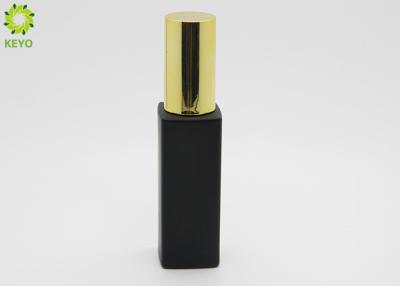 Cina bottiglia di vetro del siero opaco del quadrato nero di 30ml 50ml con il cappuccio di alluminio della pompa dell'oro su ordinazione in vendita