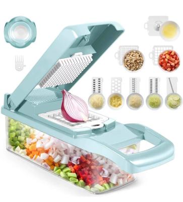 Cina Logo personalizzato Acciaio inossidabile 8 lame Patata Cipolla Chopper alimentare Mandolina Tagliatrice di verdure in vendita