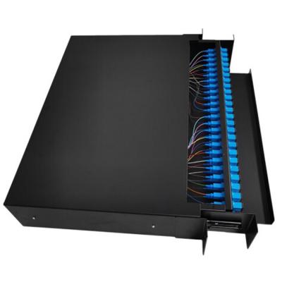 Cina 48 colore del nero dello Sc del pannello 2U dell'adattatore della fibra del quadro d'interconnessione di fibra del porto in vendita