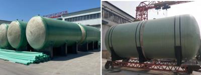 Chine Frp Grp Réservoir de stockage horizontal Réservoir d'eau souterrain Réservoir de carburant Réservoir acide Grande capacité à vendre