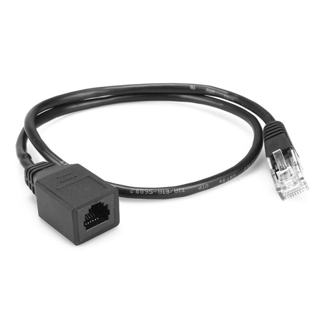 RJ45 Plug To RJ11 Female Connector Black Telephone Cable Cord Without Shield