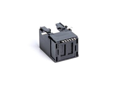 중국 6 PIN Rj11 모듈 잭 블랙 비차폐 플라스틱 유숙 FR52 UL94V-0 정각 TM56S511SXX41 판매용