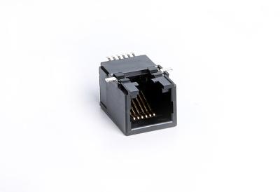 중국 6 PIN Rj11 모듈 잭 블랙 비차폐 플라스틱 유숙 FR52 UL94V-0 정각 TM56S511SXX41 판매용