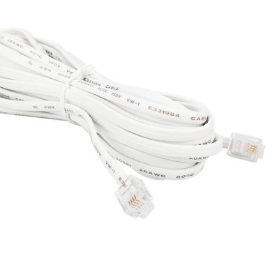 중국 6P4C RJ11 플러그가 하얀 전화 플랫 케이블 26AWG*4C를 메웁니다 판매용