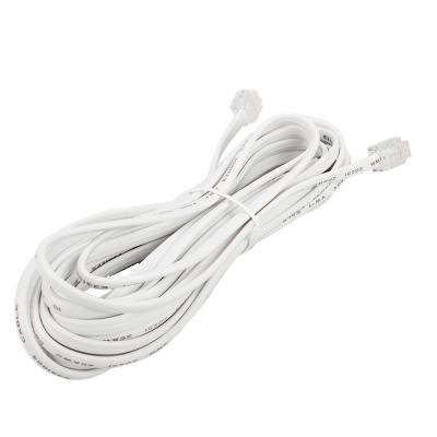중국 6P4C RJ11 플러그가 하얀 전화 플랫 케이블 26AWG*4C를 메웁니다 판매용
