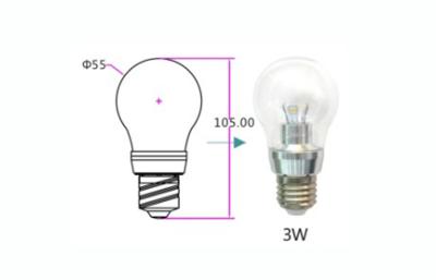 Cina Lampadina pura del globo di bianco 6000K 3W LED con la chiara copertura per la sala riunioni in vendita
